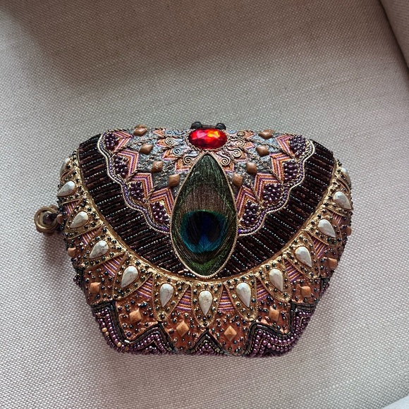 Mary Frances | Bags | Motif By Mary Frances Peacock Beaded Clutch ...